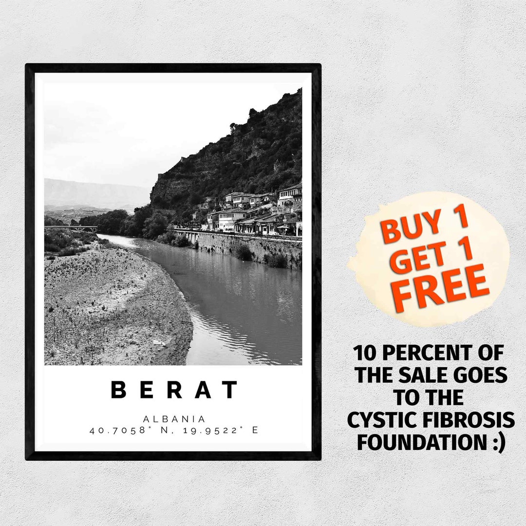 Berat Poster Black and White Print Berat Wall Art Berat - Etsy