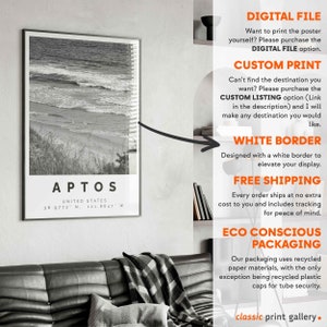 Aptos Poster, Aptos Print, Aptos Photo, Black and White, Travel Gift ...