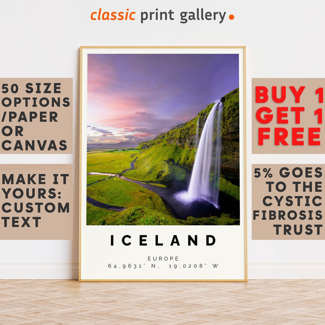 Iceland Poster Colorful Print, Iceland Wall Art, Iceland Photo Decor ...