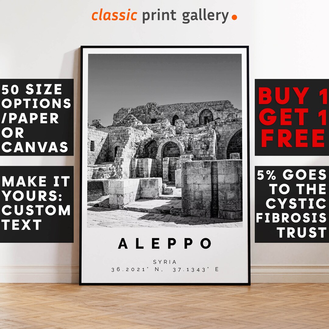 Aleppo Poster Black and White Print, Aleppo Wall Art, Aleppo Travel ...