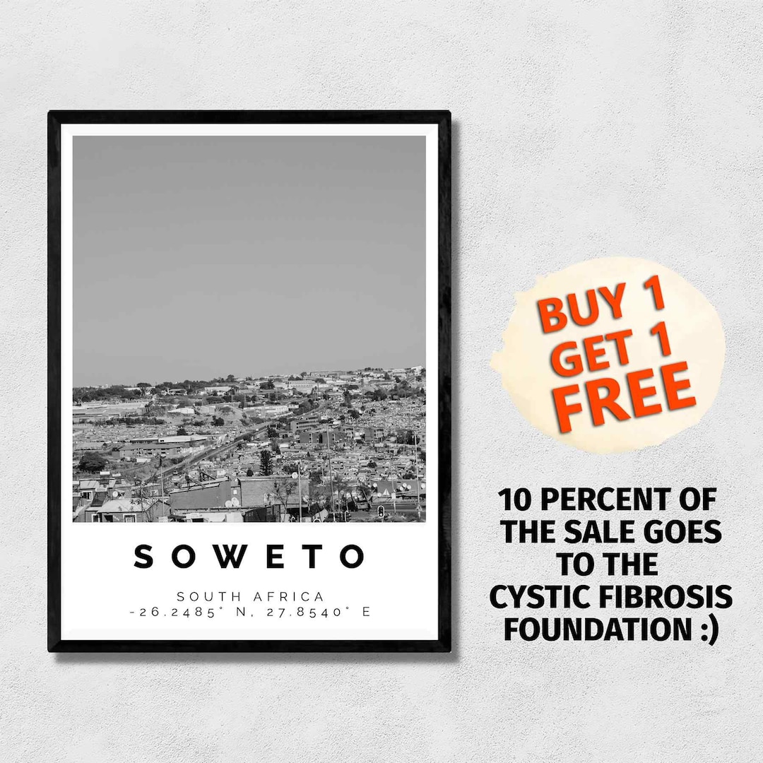 Soweto Poster Black and White Print Soweto Wall Art Soweto - Etsy