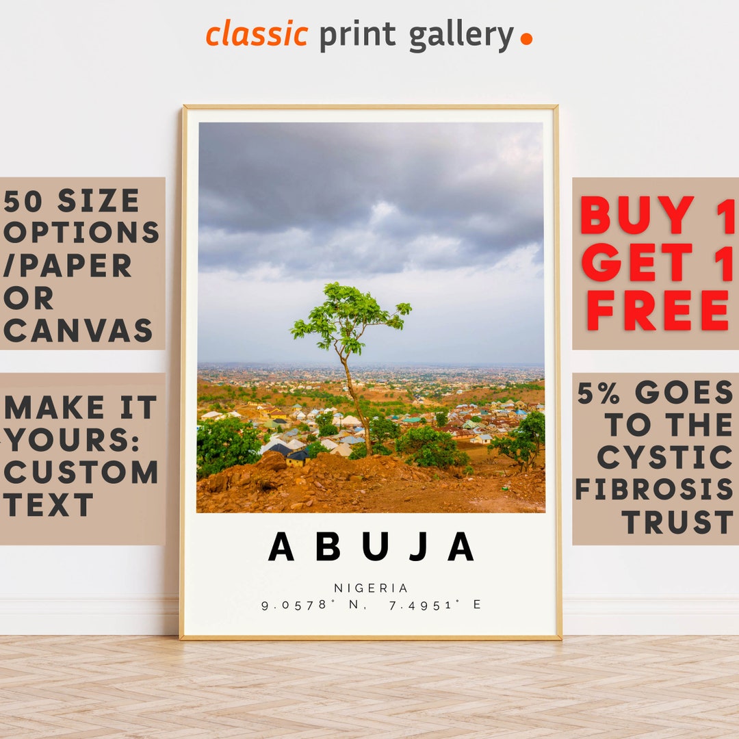 Abuja Poster Colorful Print, Abuja Wall Art, Abuja Photo Decor, Abuja ...