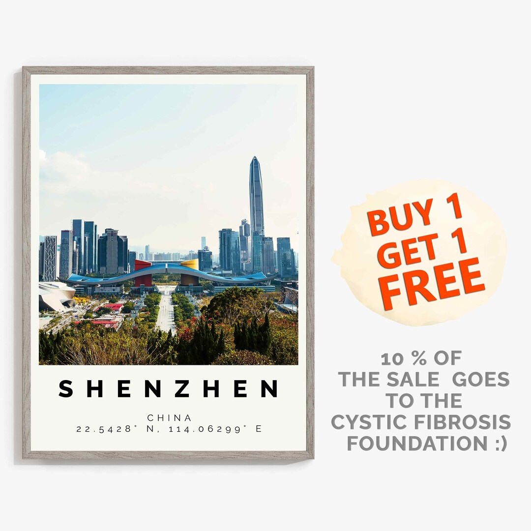 Shenzhen Poster Colorful Print Shenzhen Wall Art Shenzhen - Etsy
