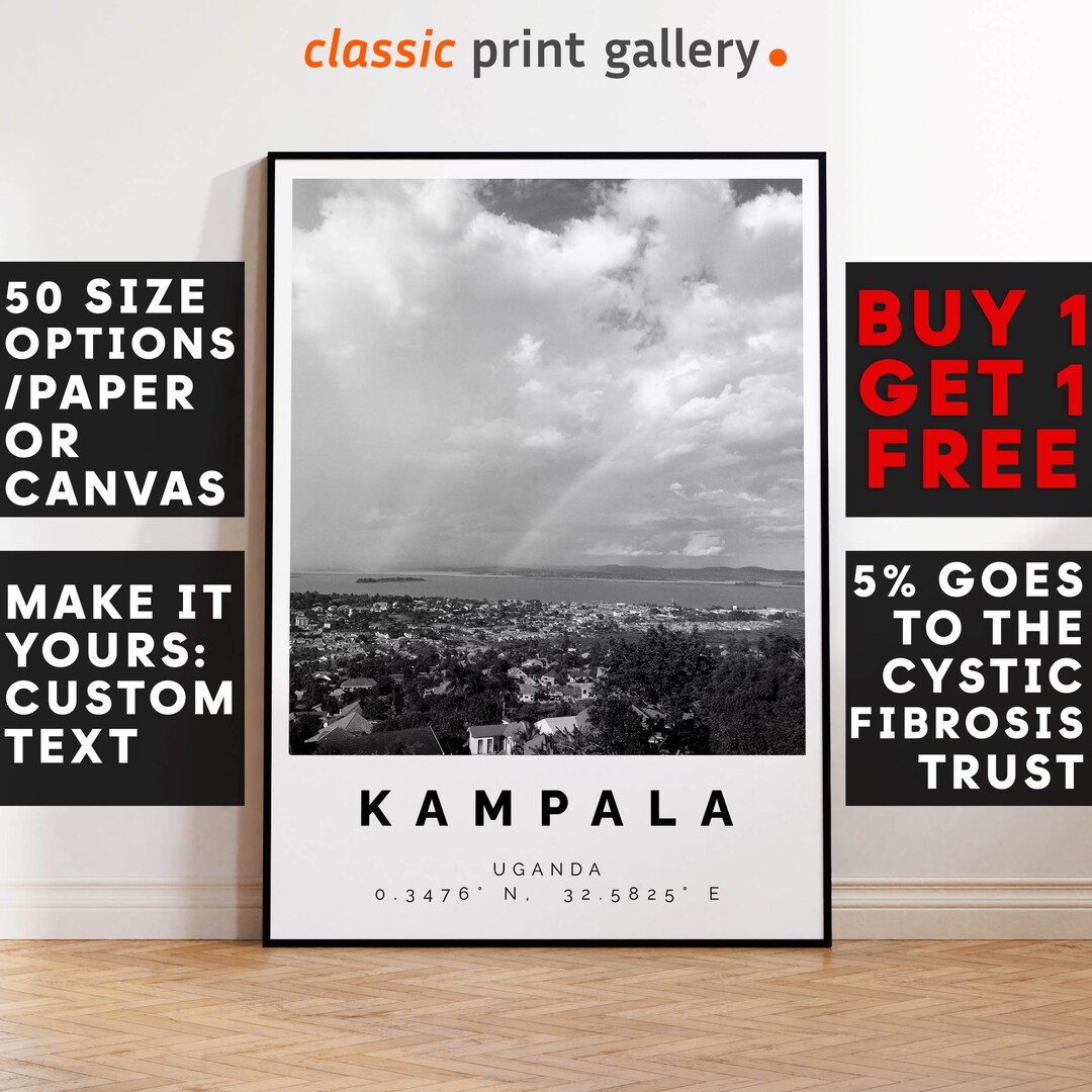 Kampala Print Black and White Photo, Kampala Wall Art, Kampala Travel ...