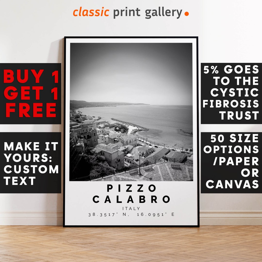 Pizzo Calabro Print,pizzo Calabro Wall Art,pizzo Calabro Black and ...