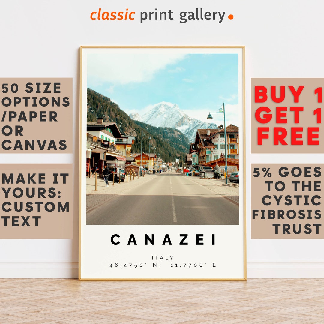 Canazei Poster Colorful Print, Canazei Wall Art, Canazei Photo Decor ...