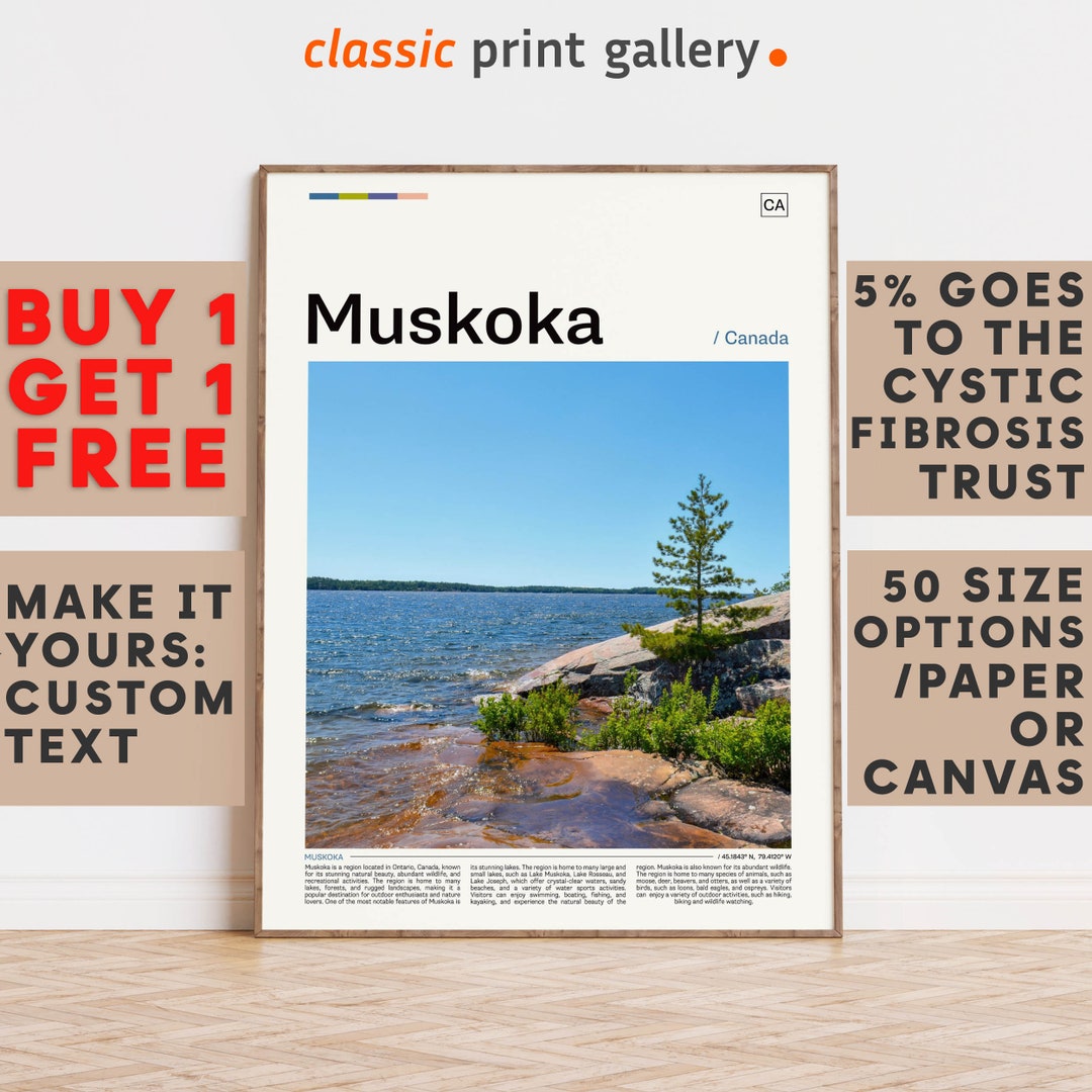 Muskoka Print, Muskoka Wall Art, Muskoka Color Poster With Text ...