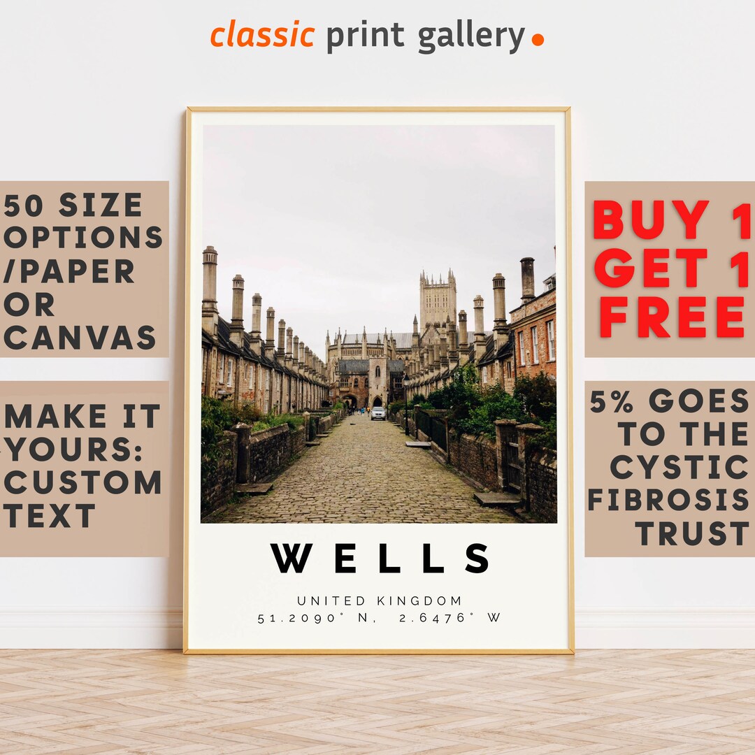 Wells Poster Colorful Print, Wells Wall Art, Wells Photo Decor, Wells ...