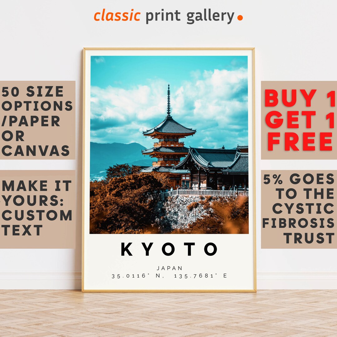 Kyoto Poster Colorful Print, Kyoto Wall Art, Kyoto Photo Decor, Kyoto ...