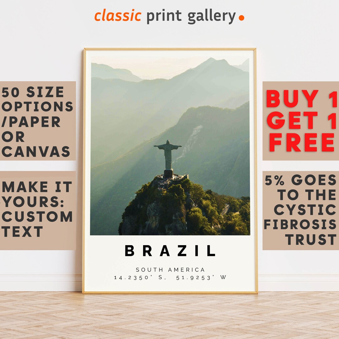 Brazil Poster Colorful Print, Brazil Wall Art, Brazil Photo Decor ...