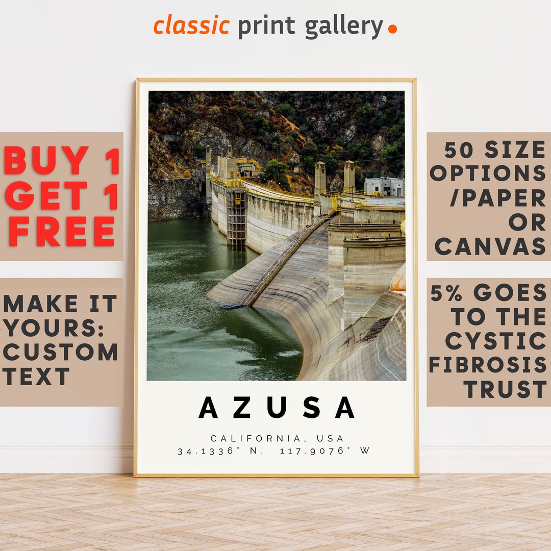 Azusa Print Colorful Poster|azusa Wall Art|azusa Travel Poster Gift ...