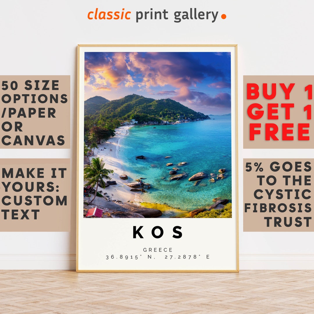 Kos Poster Colorful Print, Kos Wall Art, Kos Photo Decor, Kos Gift ...