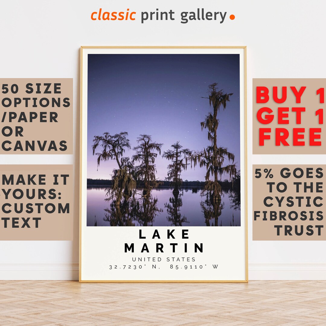 Lake Martin Poster Colorful Print, Lake Martin Wall Art, Photo Decor ...