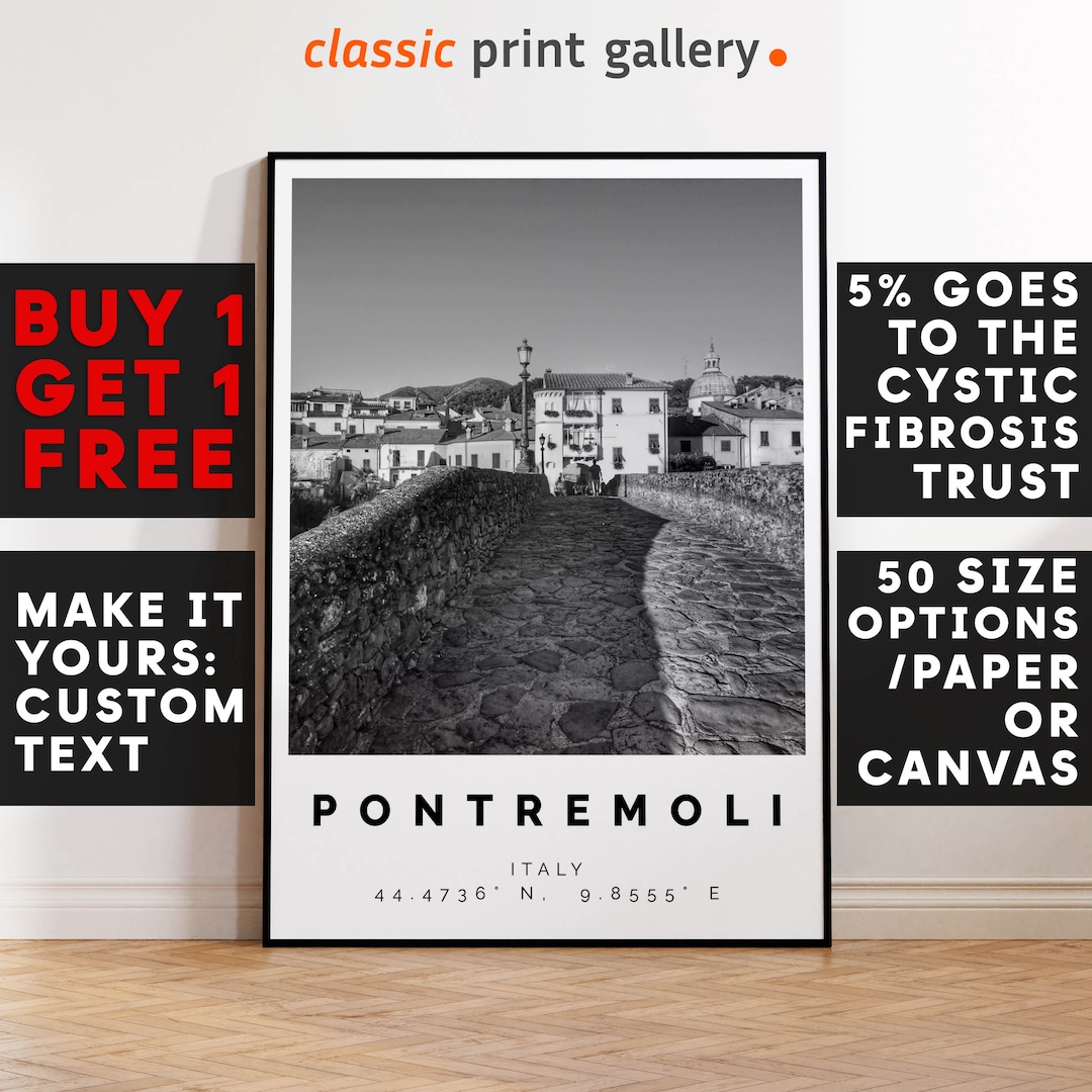 Pontremoli Print,pontremoli Wall Art,pontremoli Black and White Poster ...