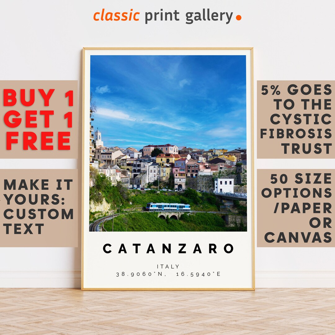 Catanzaro Print,catanzaro Wall Art,catanzaro Colorful Poster ...