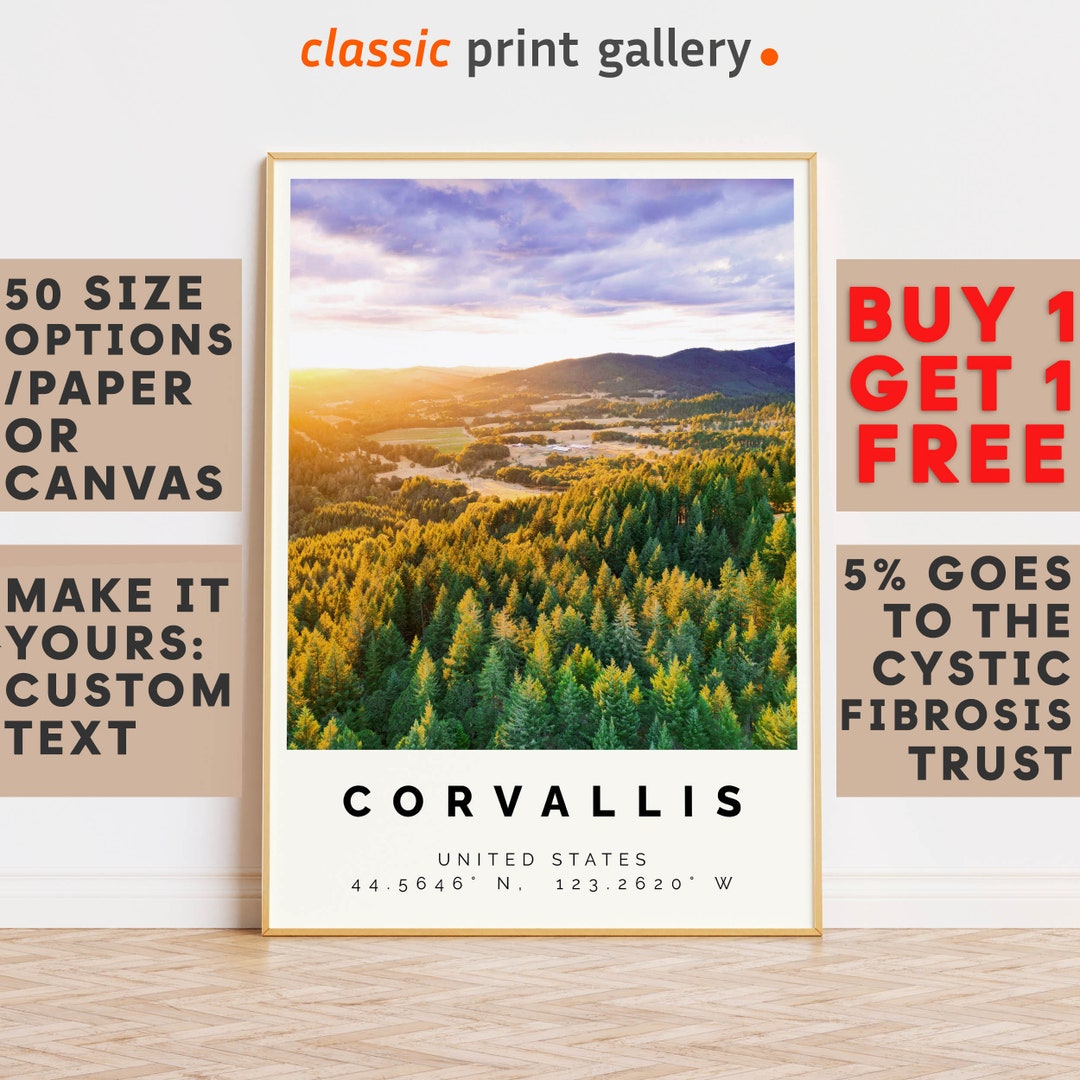 Corvallis Poster Colorful Print, Corvallis Wall Art, Corvallis Photo Decor, Corvallis Gift ...