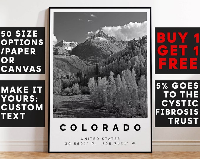 Colorado Print Black and White Photo, Colorado Wall Art, Colorado ...