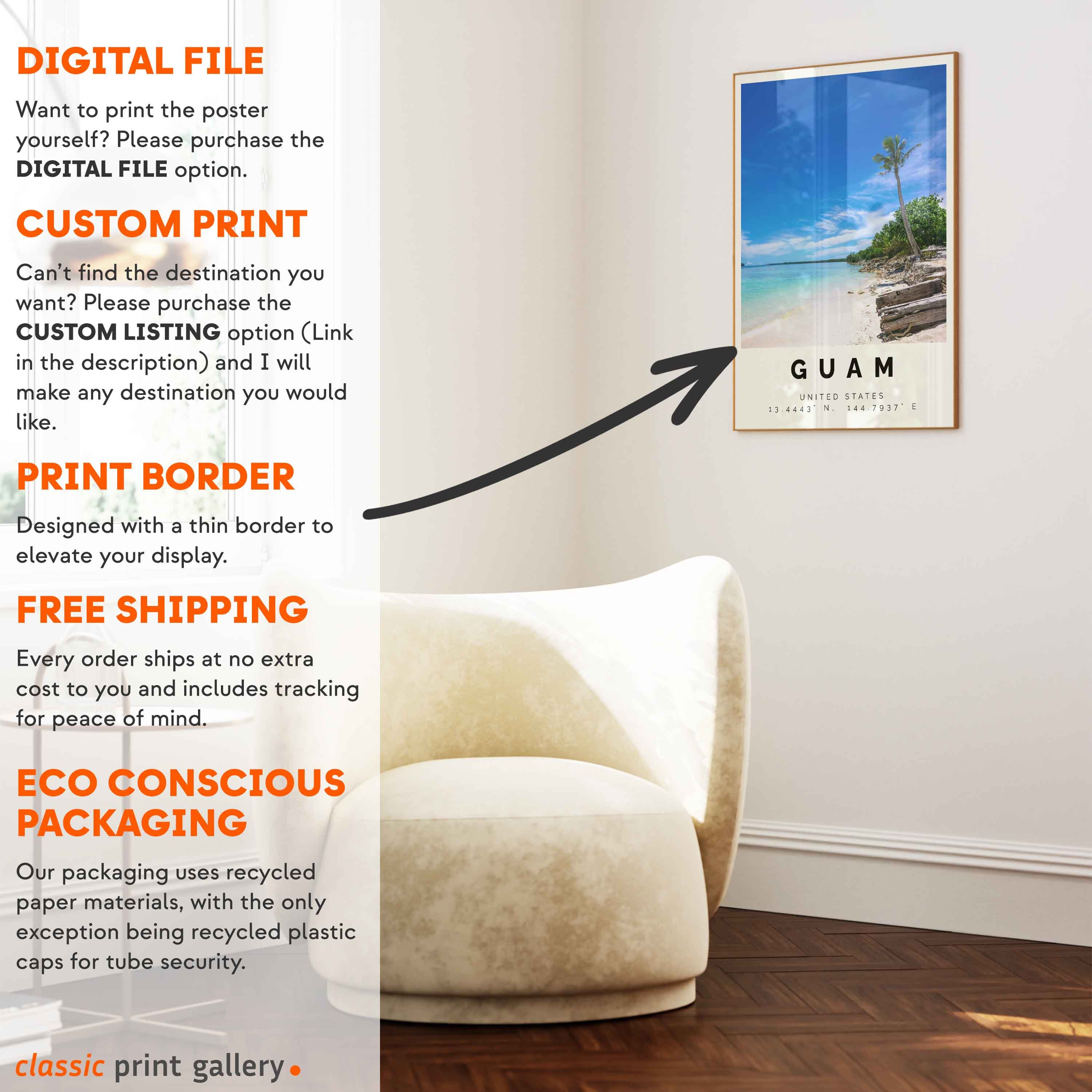 Guam Poster Colorful Print, Guam Wall Art, Guam Photo Decor, Guam Gift ...