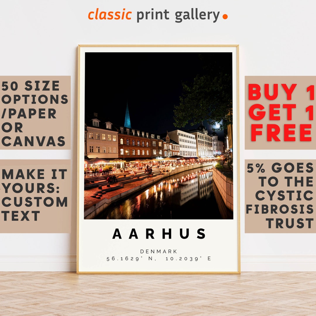 Aarhus Poster Colorful Print, Aarhus Wall Art, Aarhus Photo Decor ...