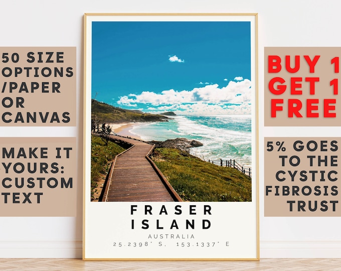 Fraser Island Poster Colorful Print, Fraser Island Wall Art, Fraser ...