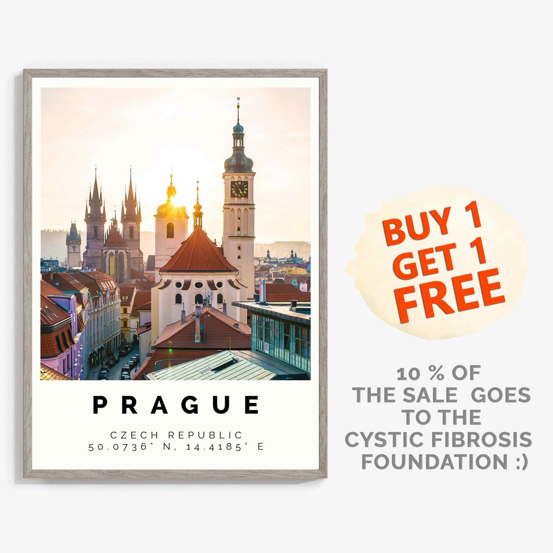 Prague Poster Colorful Print Prague Wall Art Prague Photo - Etsy