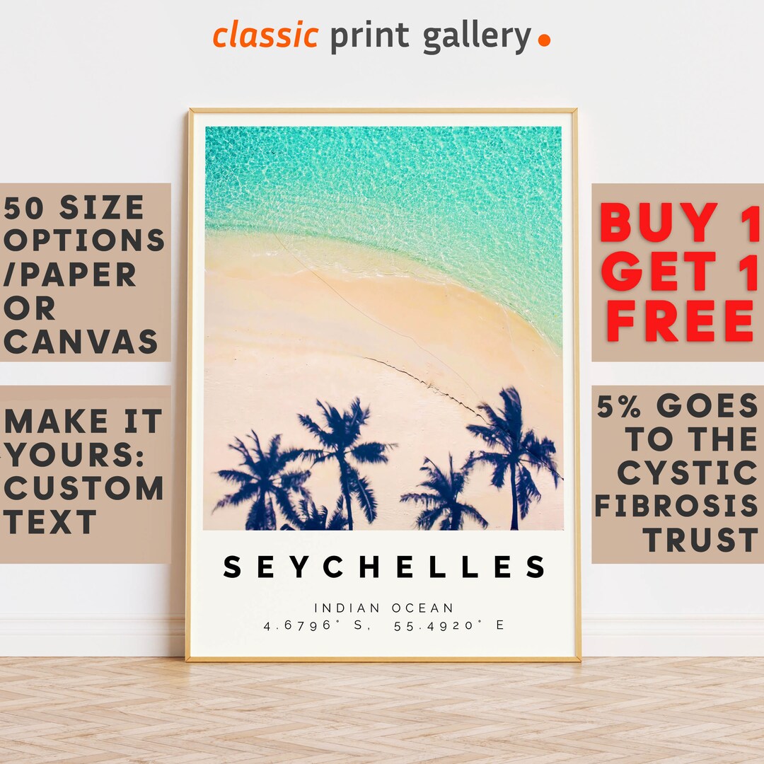 Seychelles Poster Colorful Print, Seychelles Wall Art, Seychelles Photo ...