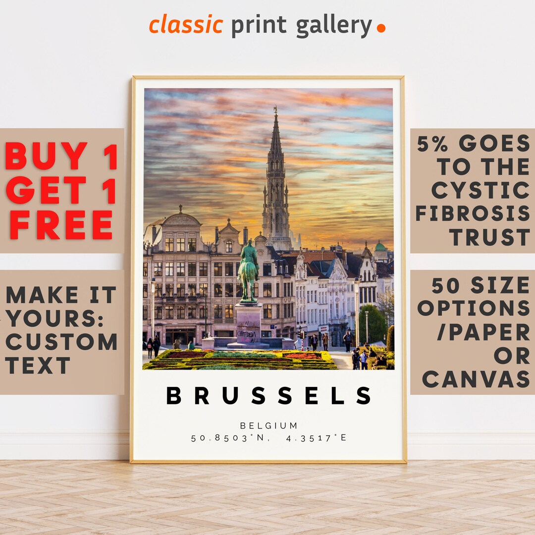 Brussels Print,Brussels Wall Art,Brussels Colorful Poster,Personalized ...