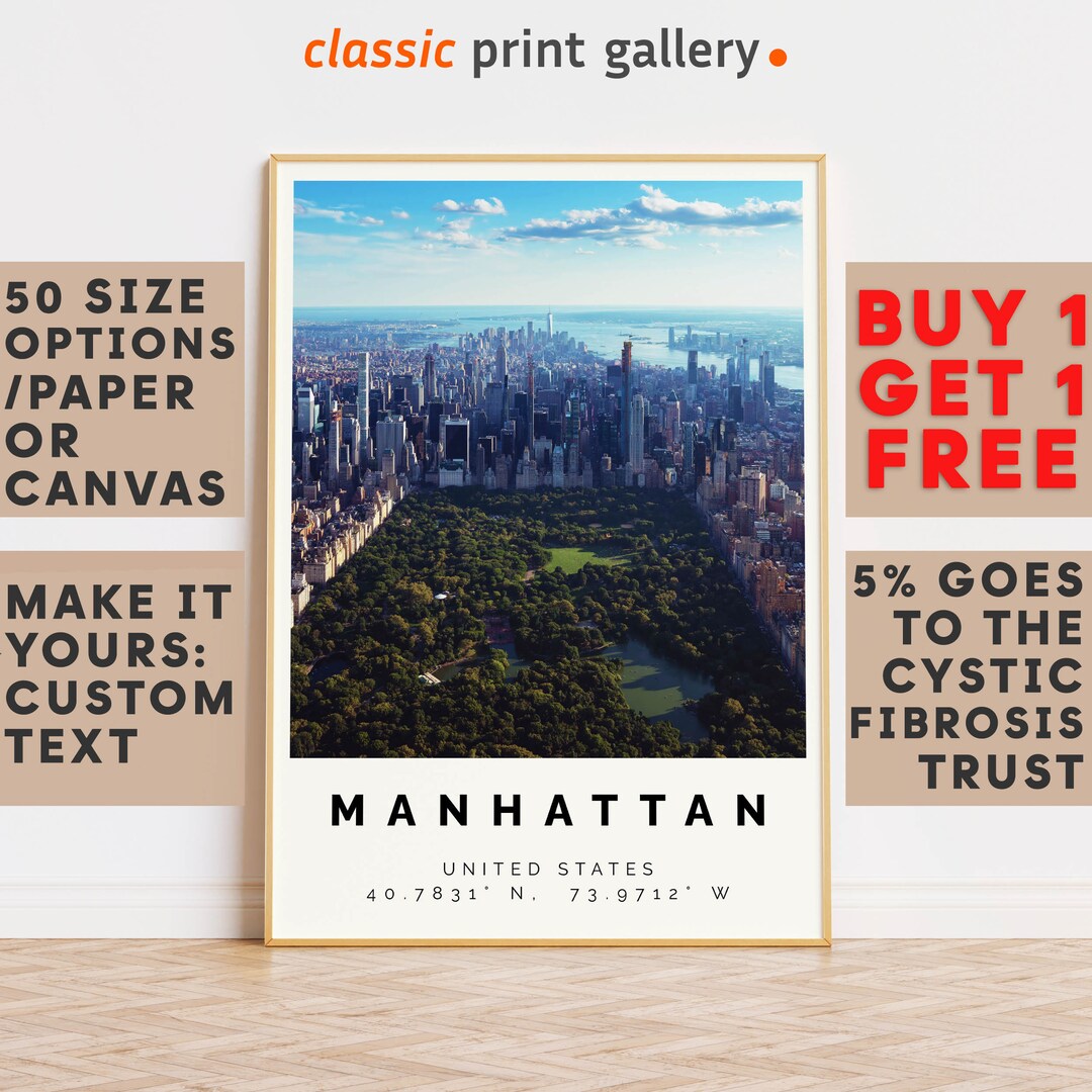 Manhattan Poster Colorful Print, Manhattan Wall Art, Manhattan Photo ...