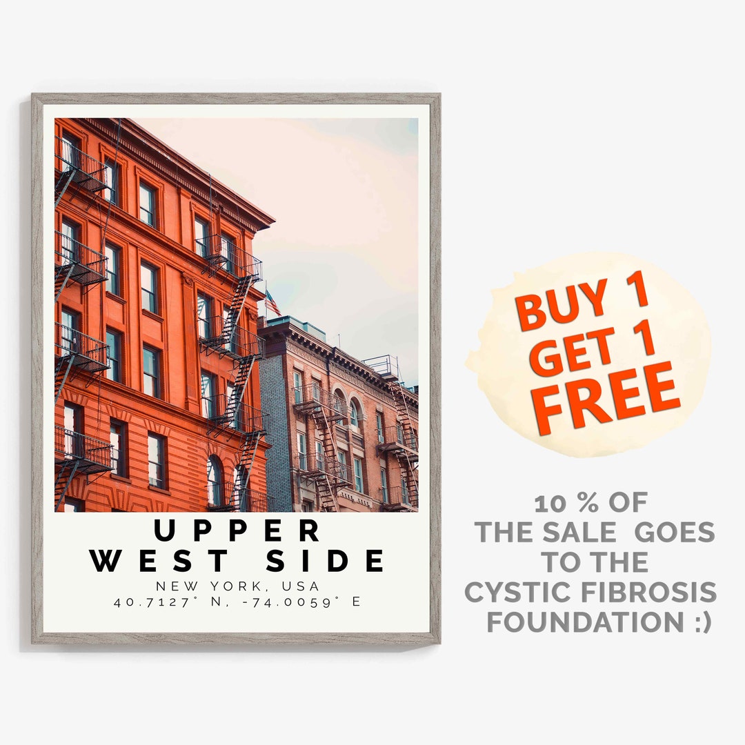 Upper West Side Poster Colorful Print Upper West Side Wall - Etsy