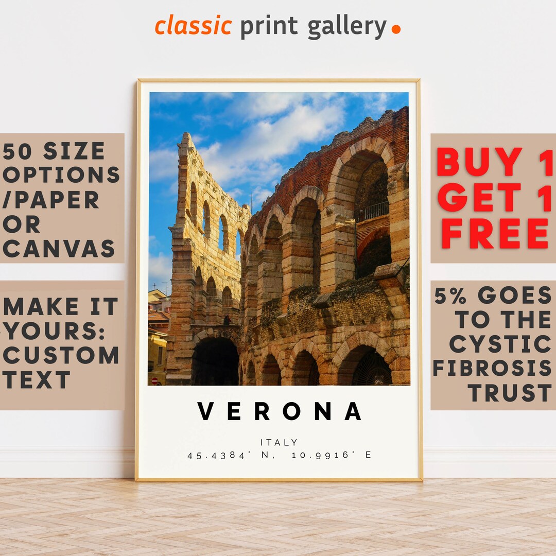 Verona Poster Colorful Print, Verona Wall Art, Verona Photo Decor ...