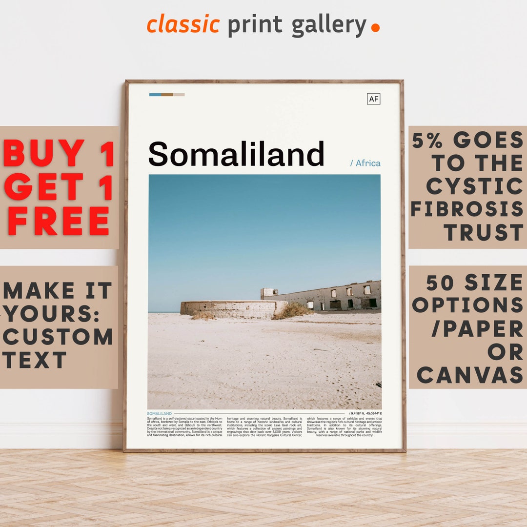 Somaliland Print, Somaliland Wall Art, Somaliland Color Poster With ...
