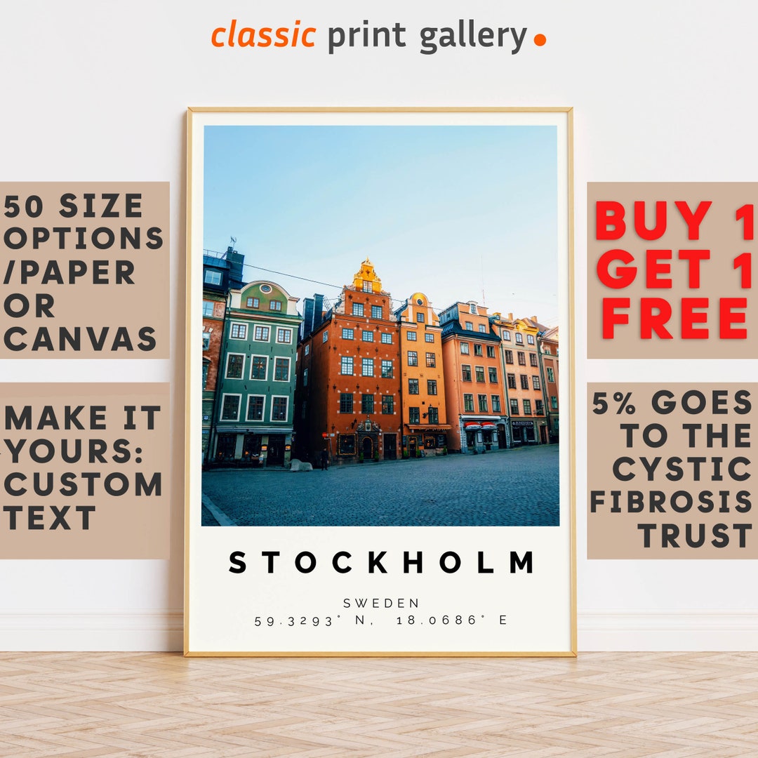 Stockholm Poster Colorful Print, Stockholm Wall Art, Stockholm Photo ...