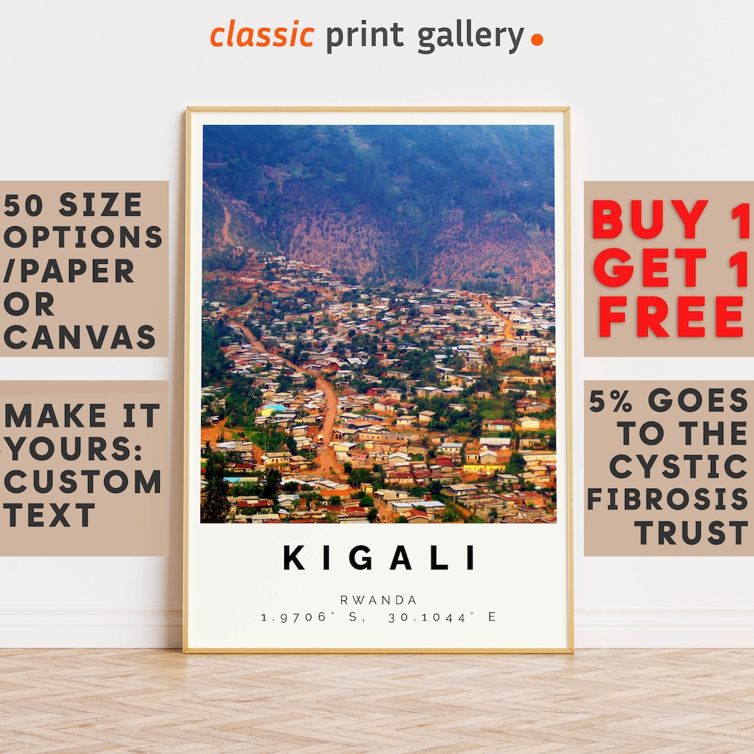 Kigali Poster Colorful Print, Kigali Wall Art, Kigali Photo Decor ...