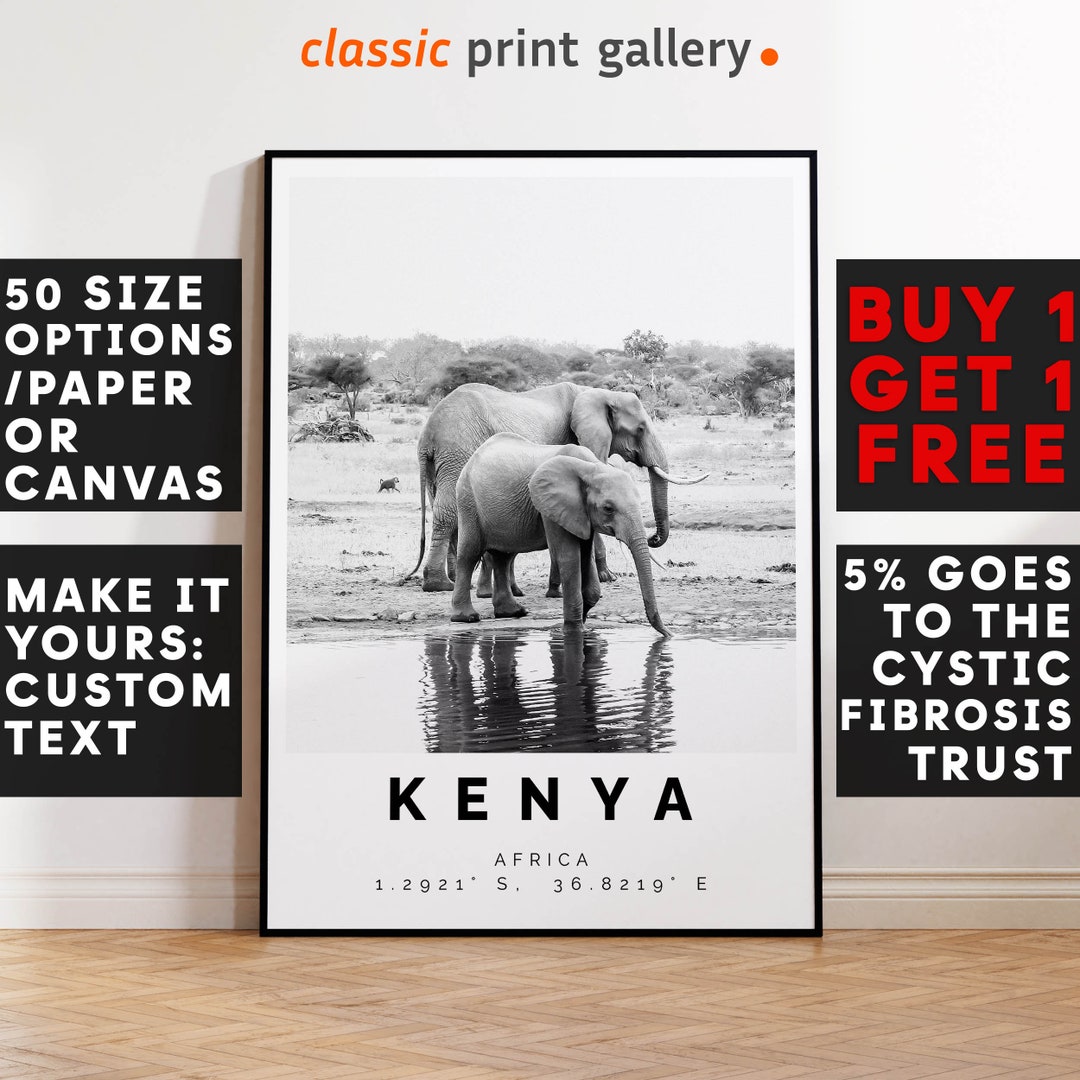 Kenya Poster Print, Travel Decor,Kenya Holiday Vacation Art, Minimal ...