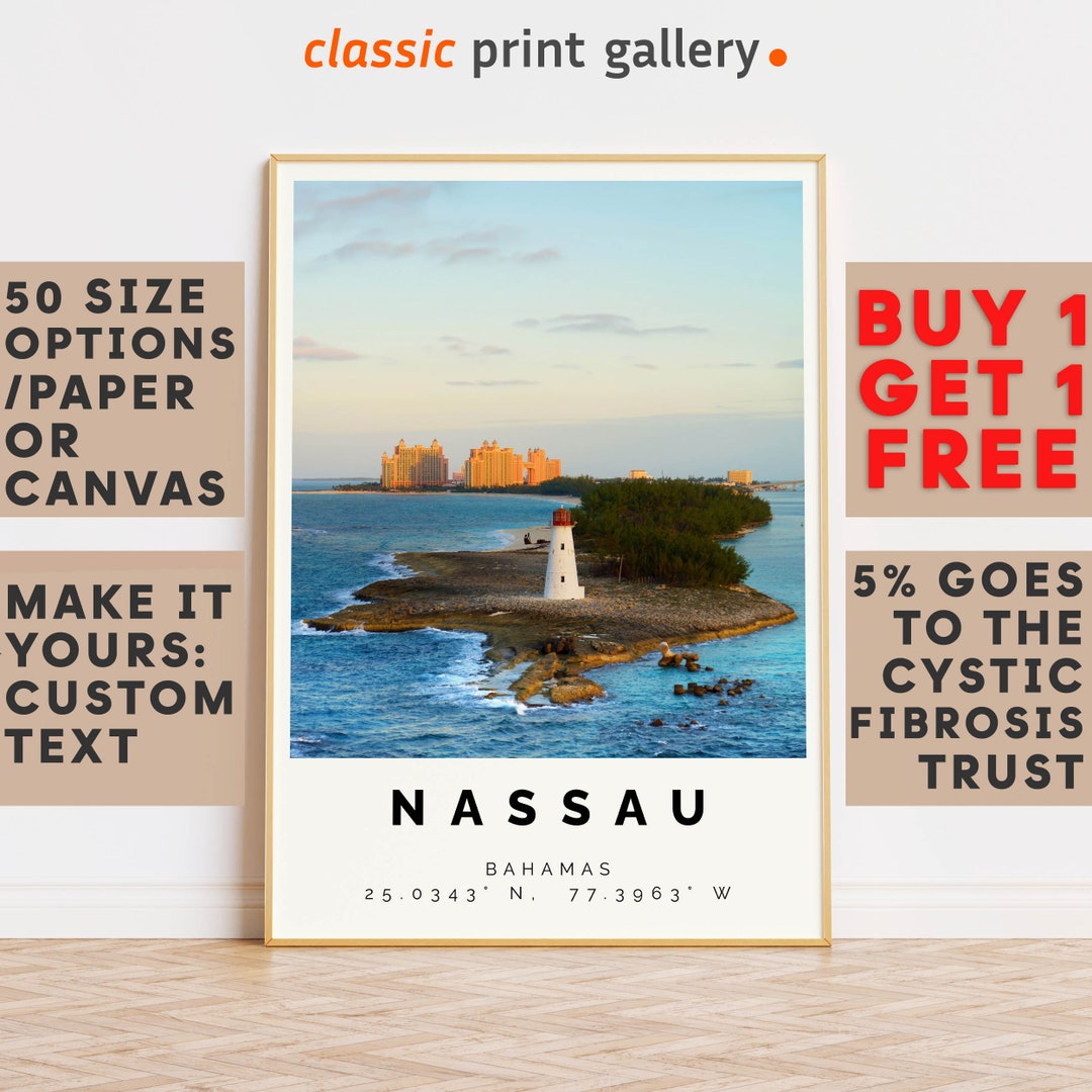 Nassau Poster Colorful Print, Nassau Wall Art, Nassau Photo Decor ...