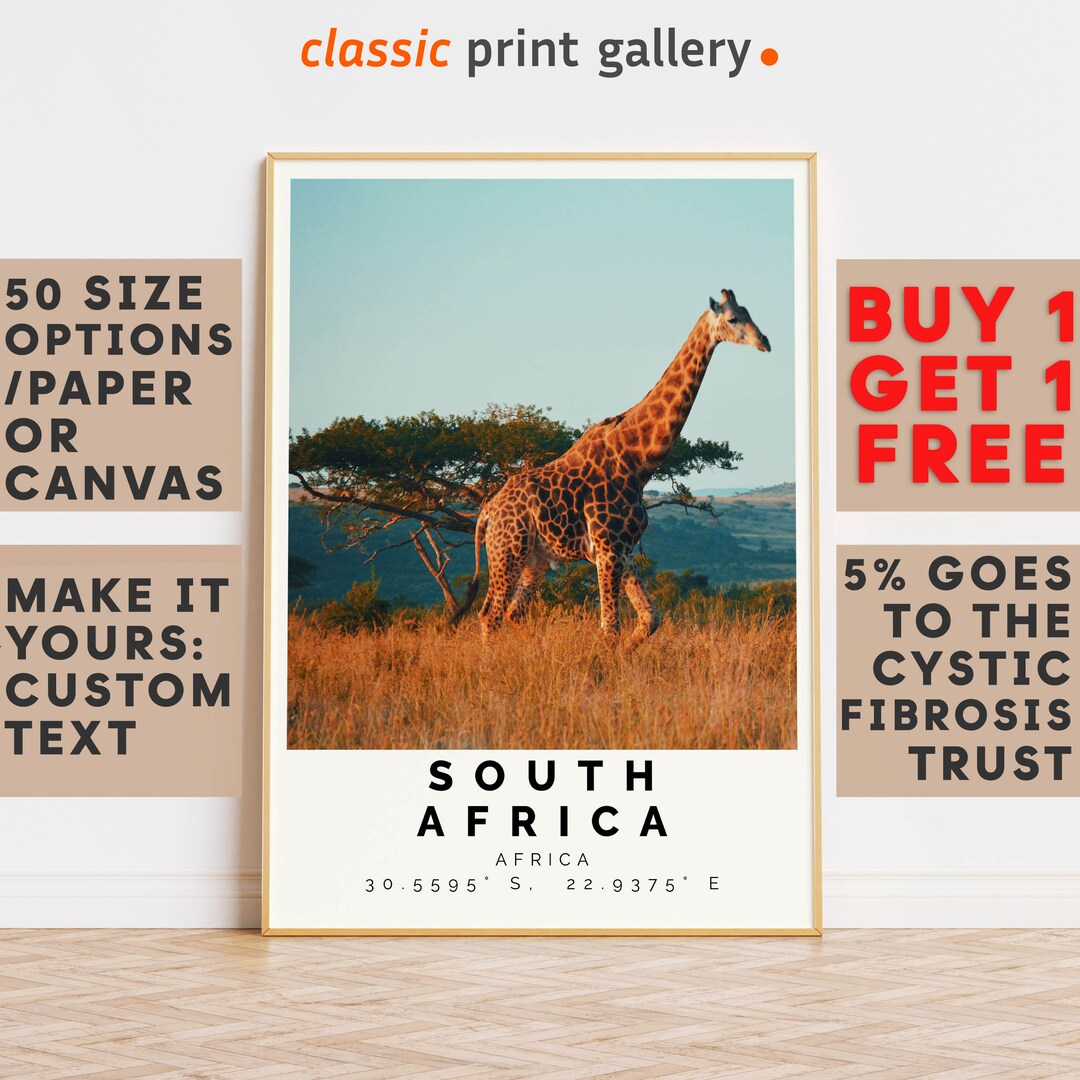 South Africa Poster Colorful Print, South Africa Wall Art, South Africa ...