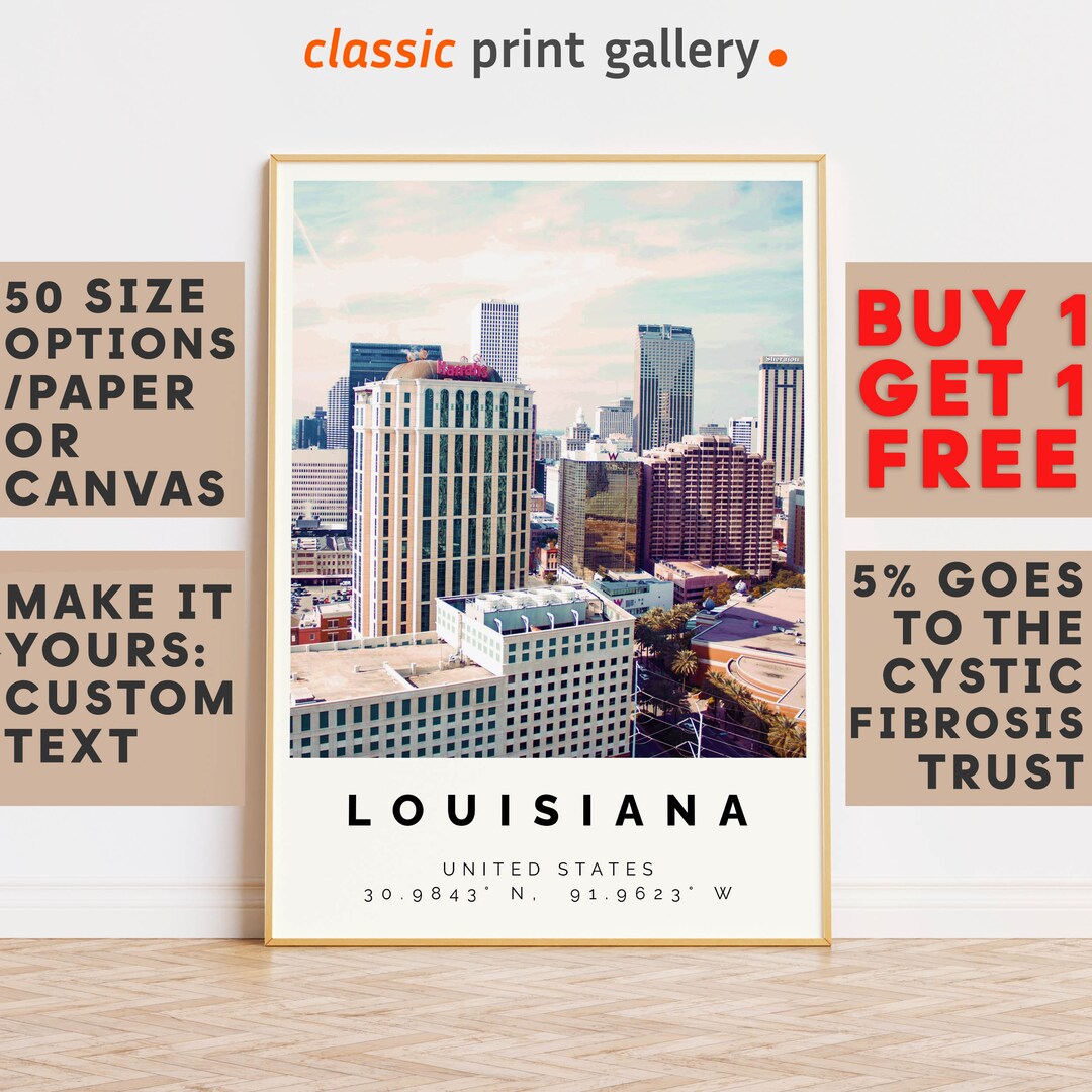 Louisiana Poster Colorful Print, Louisiana Wall Art, Louisiana Photo ...