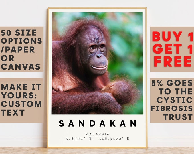 Sandakan Poster Colorful Print, Sandakan Wall Art, Sandakan Photo Decor ...