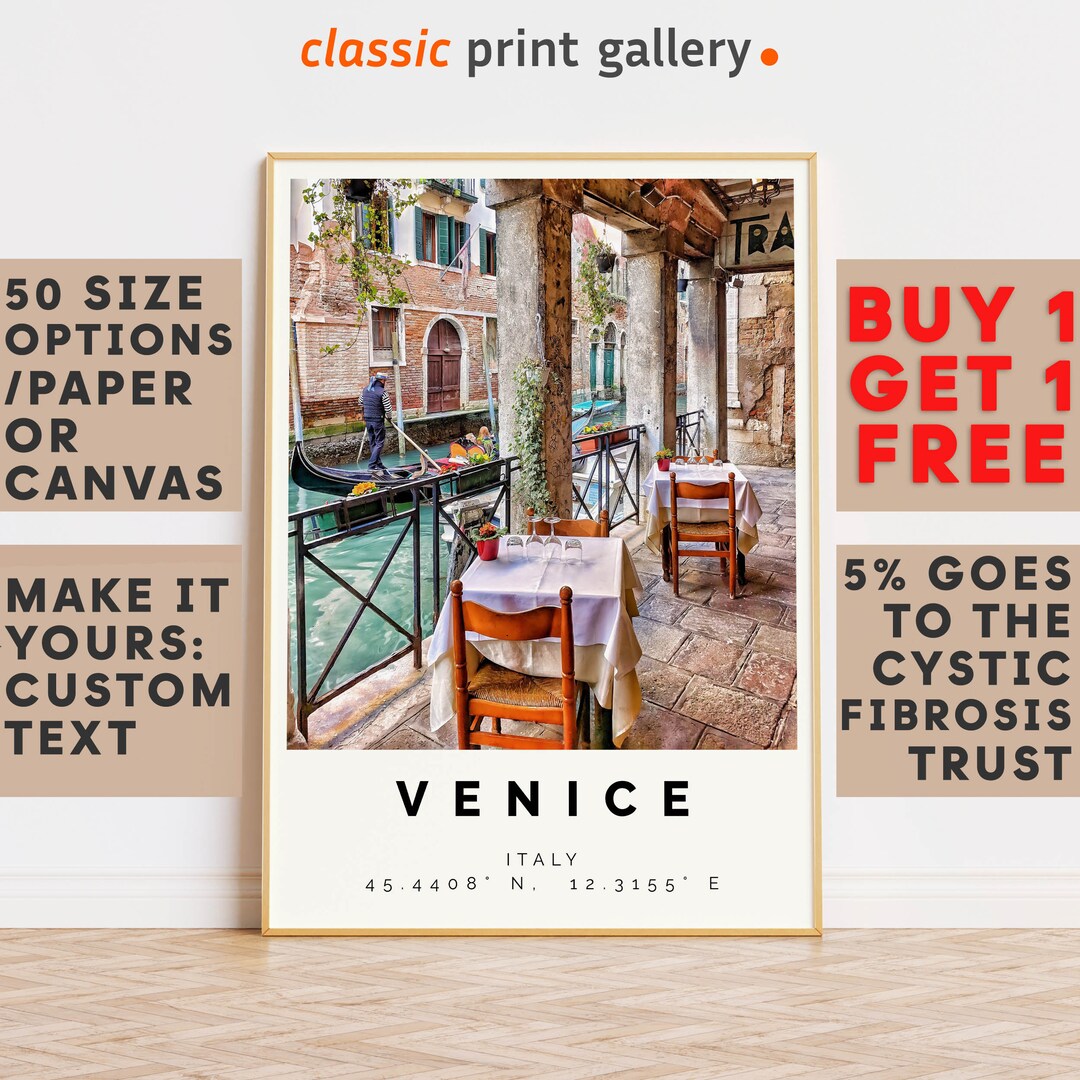 Venice Poster Colorful Print, Venice Wall Art, Venice Photo Decor ...