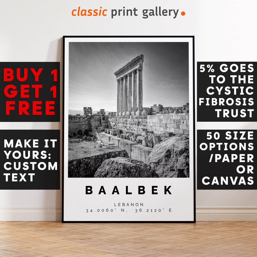 Baalbek Print,baalbek Wall Art,baalbek Black and White Poster ...