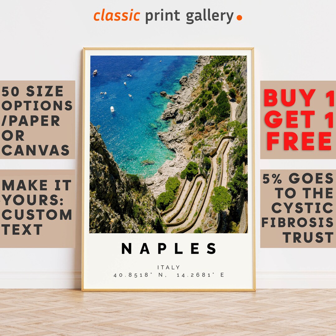 Naples Poster Colorful Print, Naples Wall Art, Naples Photo Decor ...