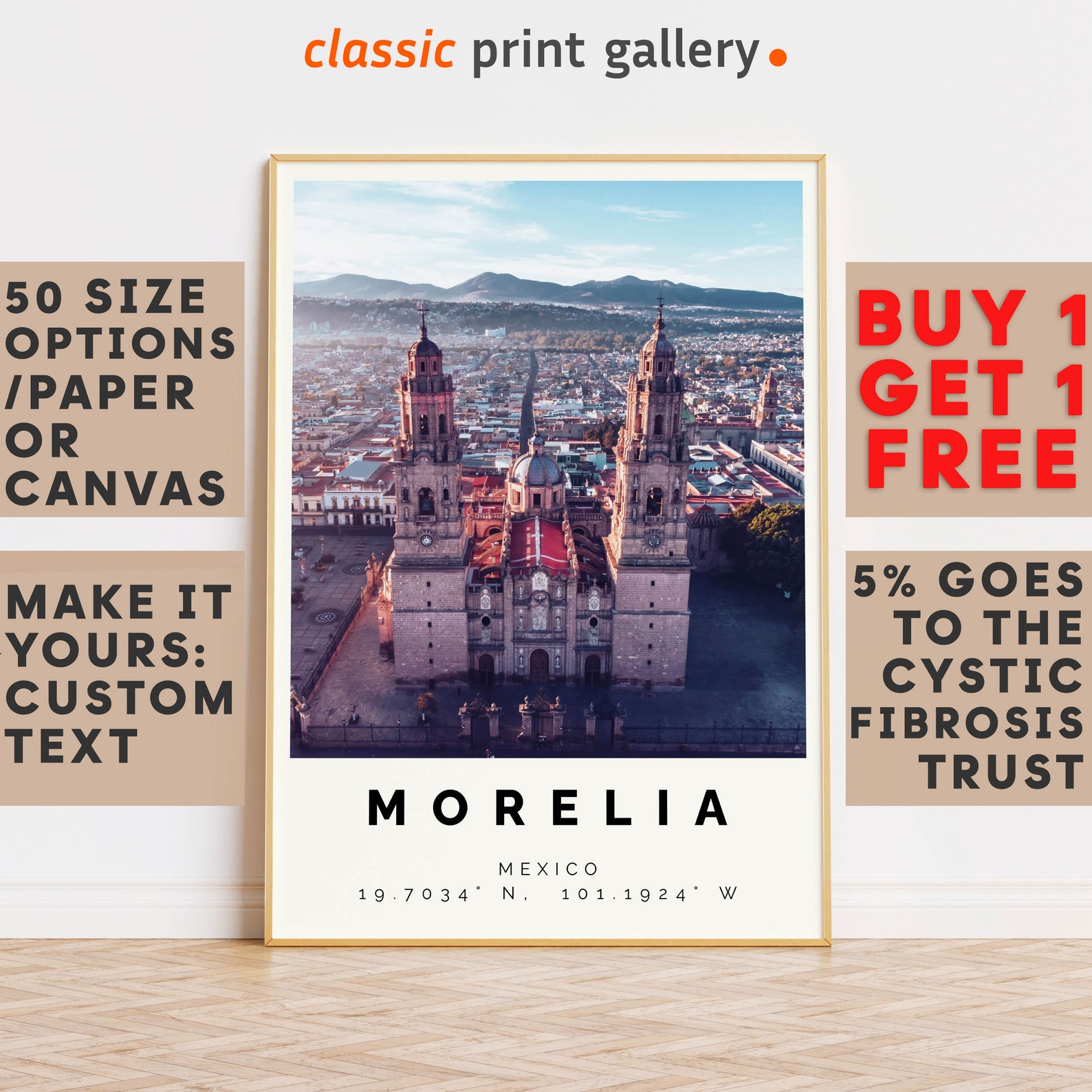 Morelia Poster Colorful Print, Morelia Wall Art, Morelia Photo Decor ...