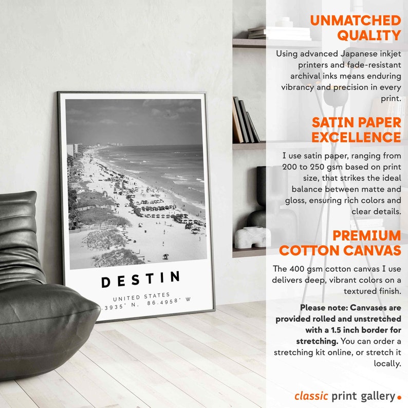 Destin Print Black and White Photo, Destin Wall Art, Destin Travel ...