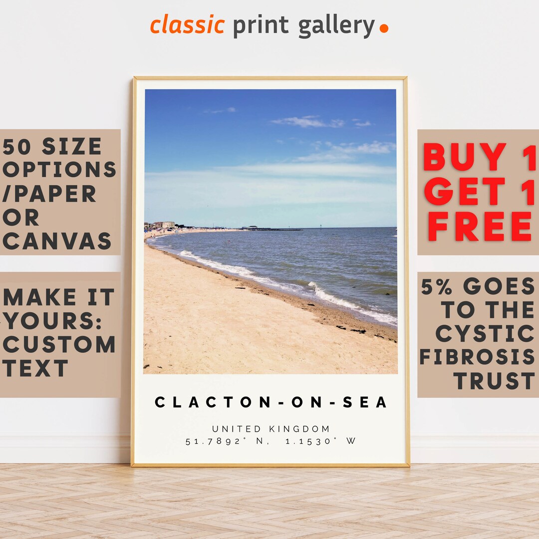Clacton-on-sea Poster Colorful Print, Clacton-on-sea Wall Art, Photo ...