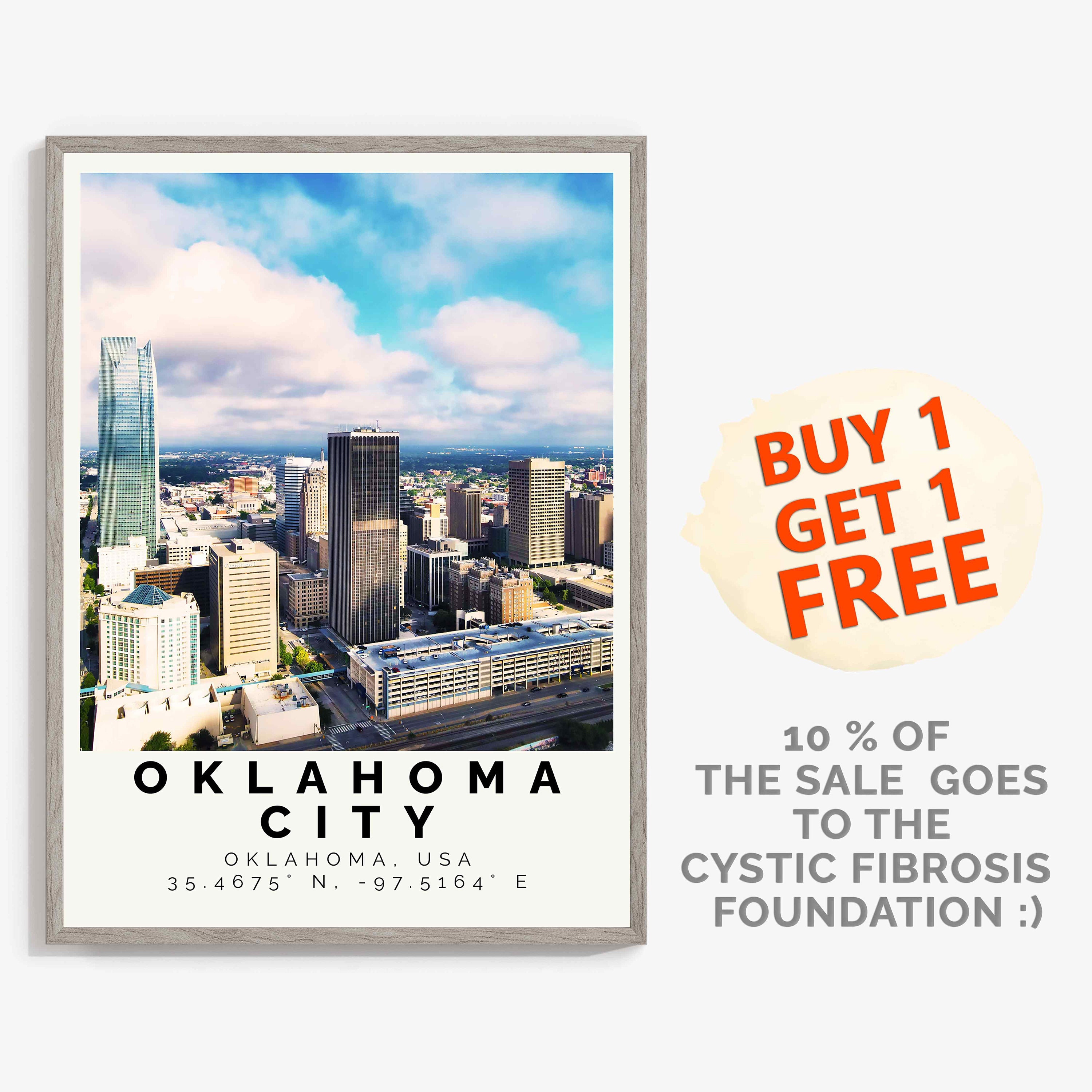 Oklahoma City Poster Colorful Print Oklahoma City Wall Art - Etsy