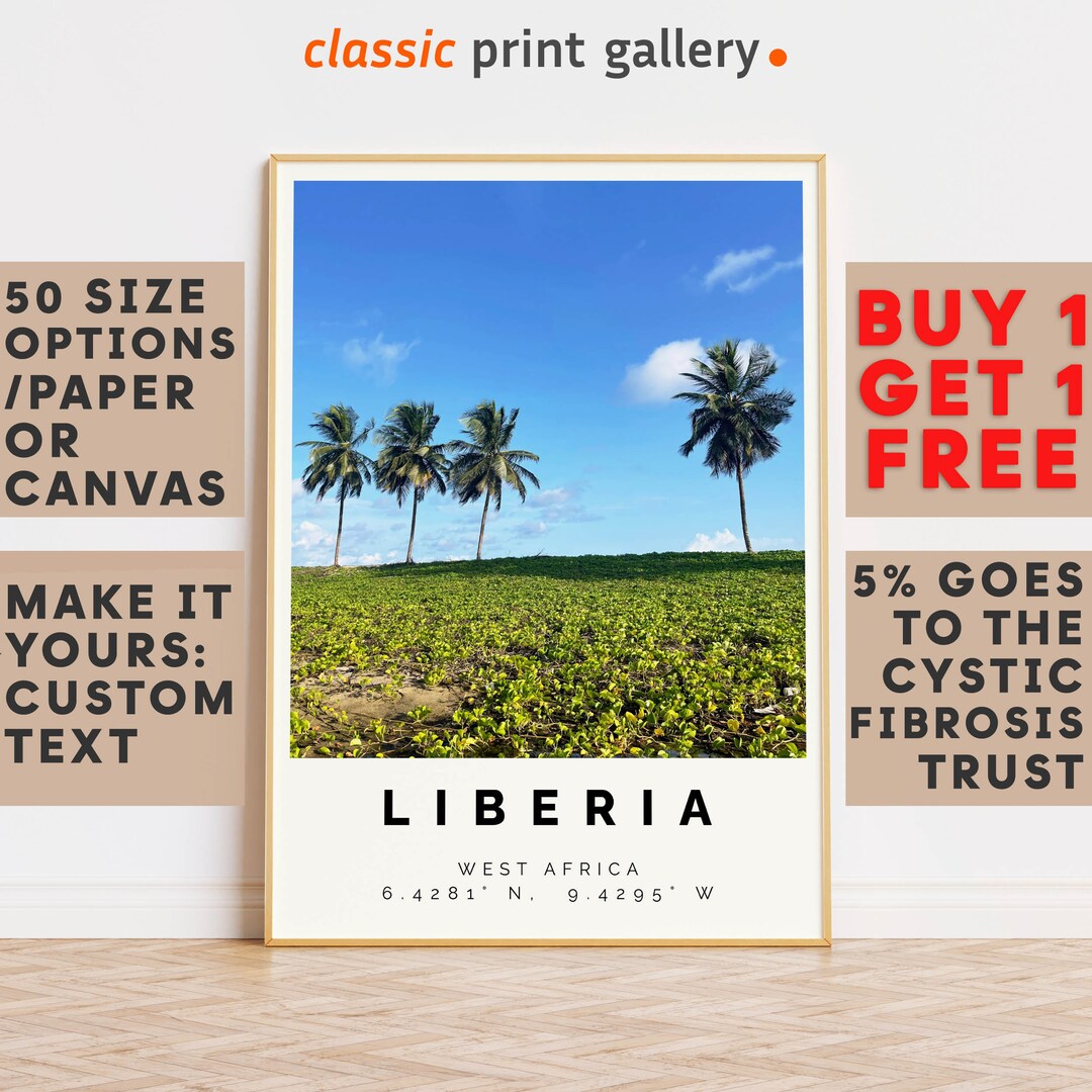 Liberia Poster Colorful Print, Liberia Wall Art, Liberia Photo Decor ...