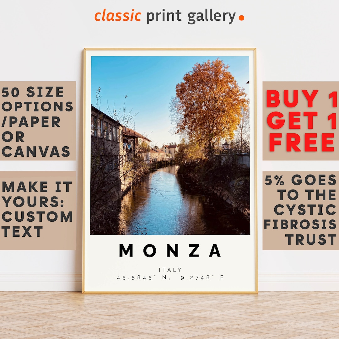Monza Poster Colorful Print, Monza Wall Art, Monza Photo Decor, Monza ...