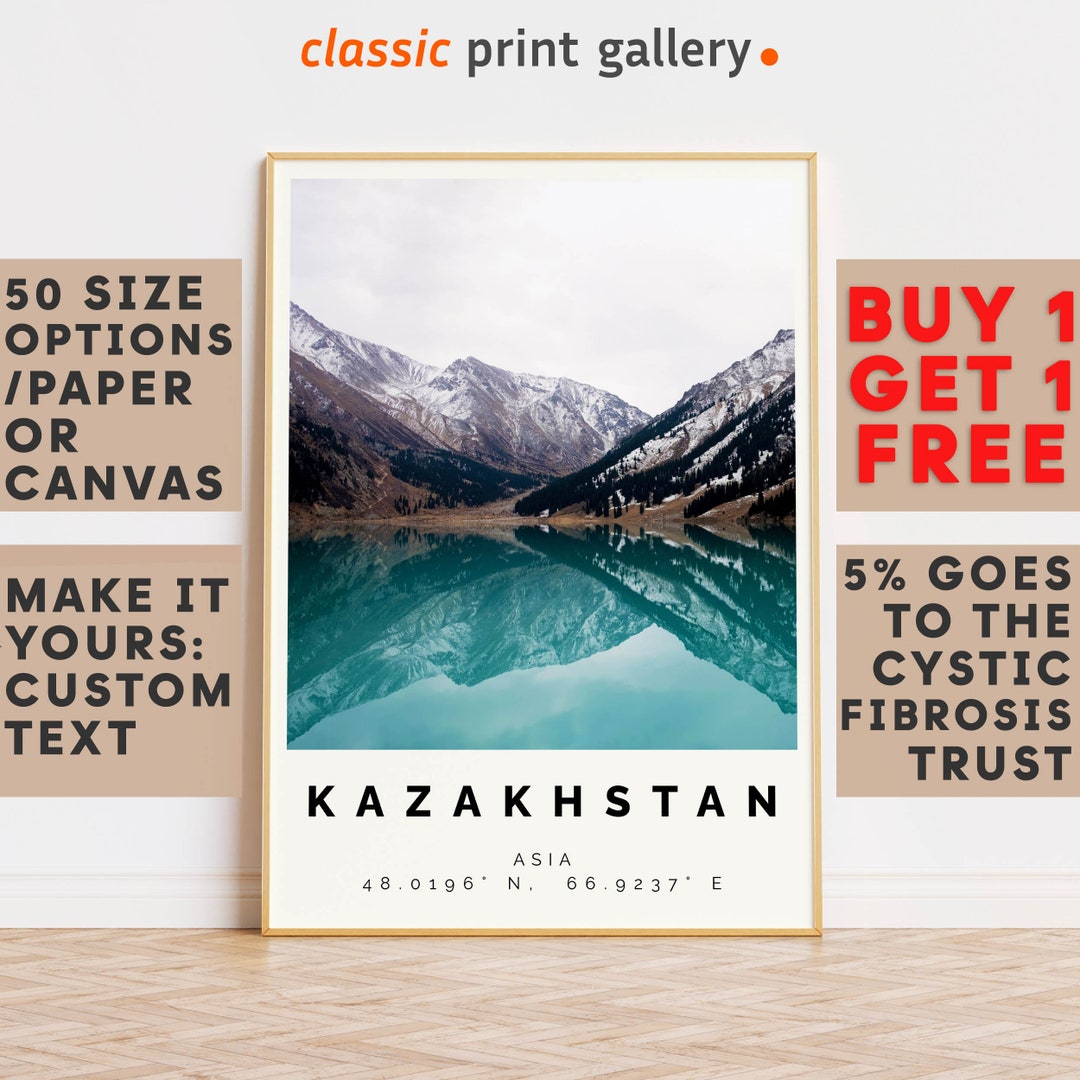 Kazakhstan Poster Colorful Print, Kazakhstan Wall Art, Kazakhstan Photo ...