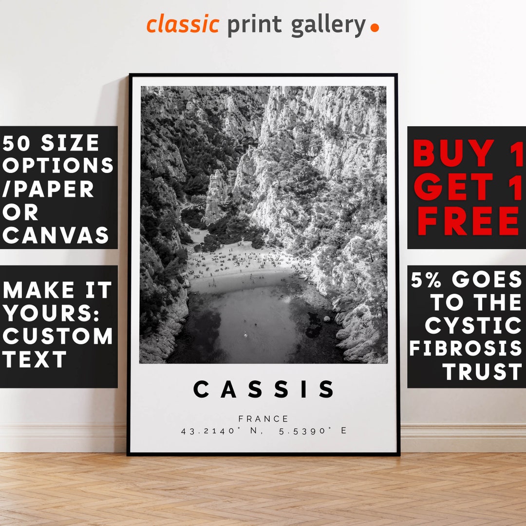 Cassis Poster Black and White Print, Cassis Wall Art, Cassis Travel ...