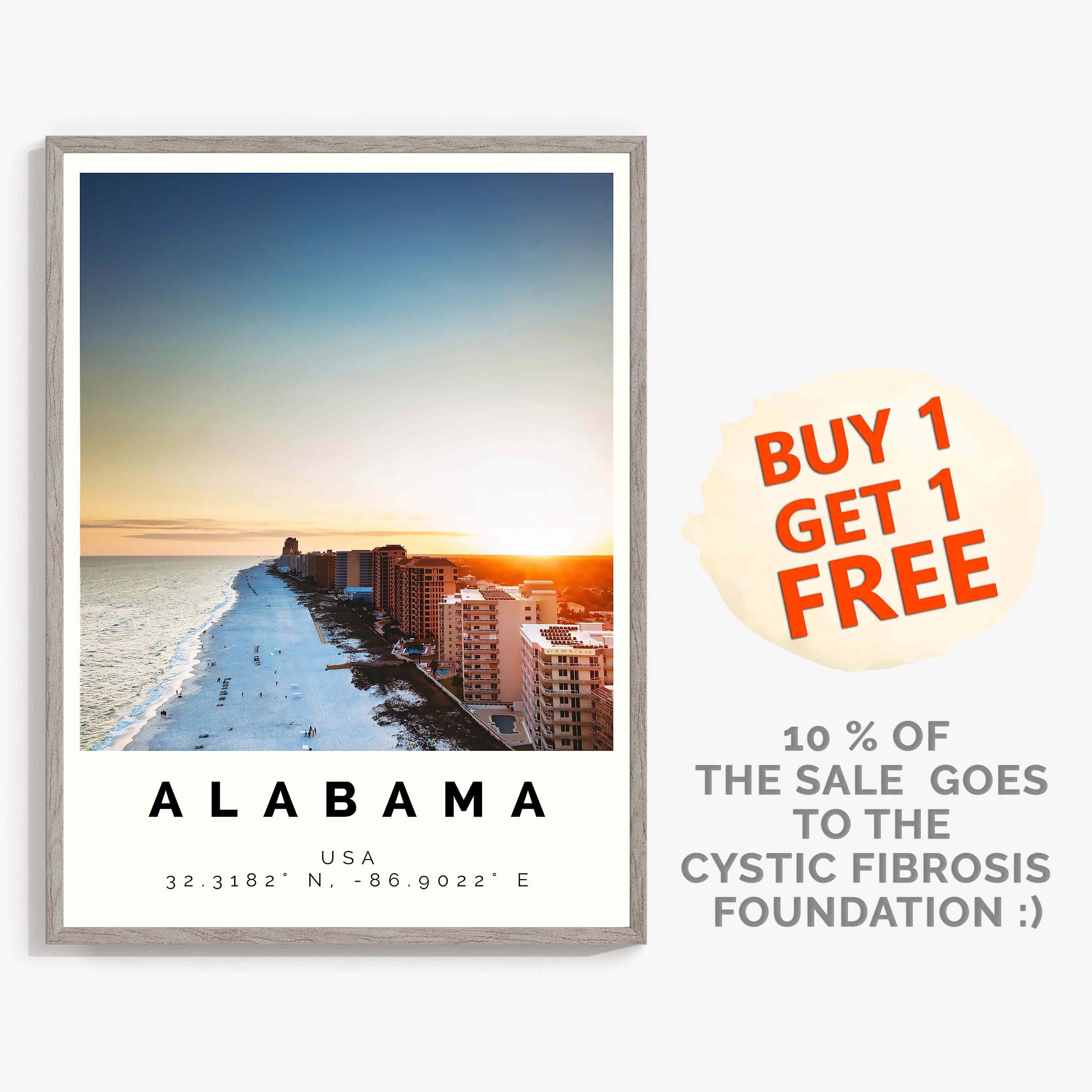 Alabama Poster Colorful Print Alabama Wall Art Alabama Photo - Etsy
